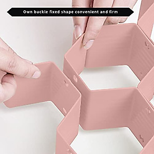 Gtouse Honeycomb Separator Adjustable Drawer Organizer Divider for Underwear, Light and Portable Dresser Drawer Organizers for Belts, Ties, Clothing, Makeup, Office Items Organizer (2 PACK, Pink)