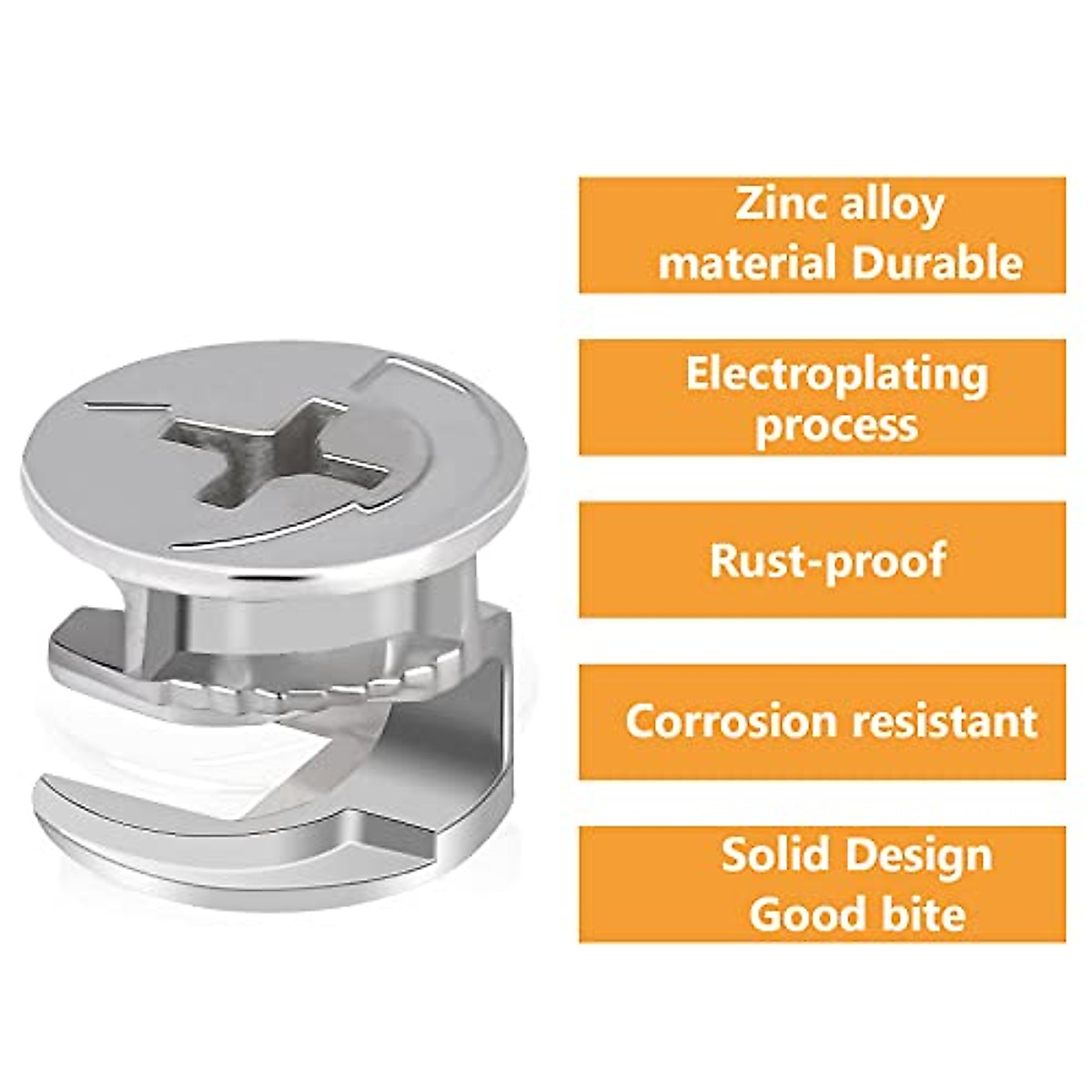20 Pieces Furniture Cam Lock Fasteners 15mm x 12mm Furniture Cam Lock Nut Connectors Fittings for Cabinet Drawer Wardrobe Panel Connecting