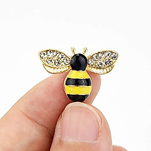 20 Pcs Enamel Bee Charms Pendants Rhinestone Enamel Craft Embellishments Crafting for Halloween DIY Handmade Crafts (yellow)