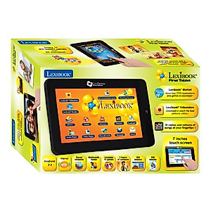 Lexibook First Android Child Educational Tablet, General Knowledge Games, Included Library, USB, TF Card & Aux-In Connection - MFC150GB, Black