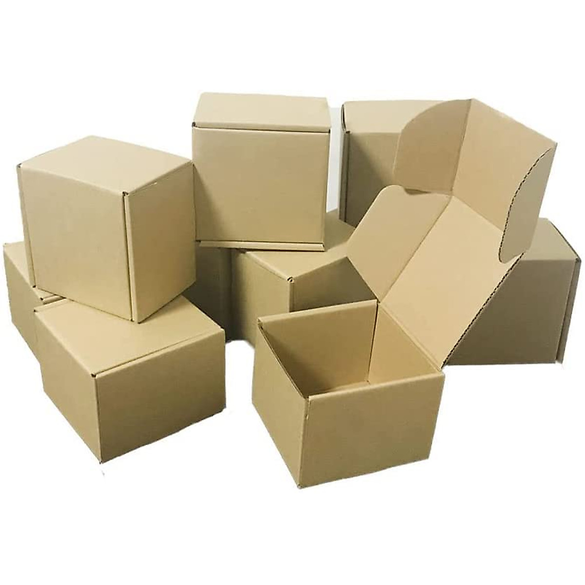 4x4x3 inch Shipping Boxes Pack of 25，Livejun Brown Corrugated Cardboard Box Mailer Boxes for Packaging Small Business Shipping，Boxes for Birthday Wedding Party Gift Giving (4 x 4 x 3)