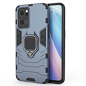 Kukoufey Case for Oppo Find X5 Lite Case Cover,Bracket Shell Case for Oppo Find X5 Lite CPH2371 / Reno 7 5G CPH2371 Case Blue