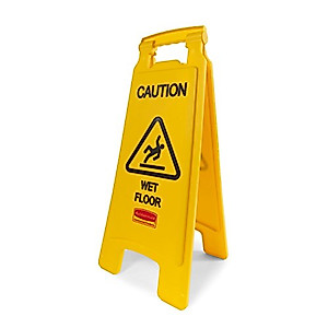 Rubbermaid Commercial Products 26 Inch "Caution Wet Floor" Sign, 2-Sided, Yellow (FG611277YEL), 1.5 x 11 x 26.5