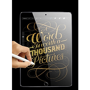 Pokanic - Compatible with iPad 8 (2020) 7 (2019) Generation 10.2 Inch Screen Protectors, Pencil HD Tempered Glass 9H Films, Anti-Scratch Anti-Fingerprint Easy Install 8th 7th (2 Pack)