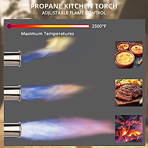 Sondiko Powerful Cooking Propane Torch, Grill Gun Flame Thrower Gun LMT905, Campfire Starter, Charcoal Lighter, Culinary Kitchen Grilling