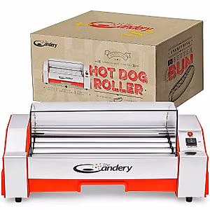 The Candery Upgraded Hot Dog Roller - Sausage Grill Cooker Machine - 6 Hot Dog Capacity - Household Hot Dog Machine Upgraded Plastic Cover