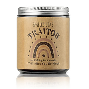 WATINC Jar Candles Gifts for Coworker Lavender Scented Candle Funny Retirement Leaving Gift from Coworkers 32H Burning 10oz Natural Soy Wax Stress Relief Aromatherapy Going Away Candle for Women Men