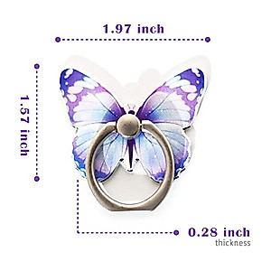 4 Pack Cute Butterfly Cellphone Stand Set, Butterfly Cell Phone Ring Holder, 360°Rotation Phone Ring Grip Compatible with All Smartphones Tablet(Pink, Yellow, Purple, Green)