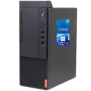 Lenovo V50T Desktop Tower, Intel i7-10700, 32GB RAM, 2TB NVMe SSD, HDMI, VGA, DVDRW, Card Reader, AC Wi-Fi, BT 5.1, Windows 11 Pro, Black
