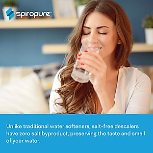 SpiroPure 10x4.5 Hard Water Filter, Salt Free Water Softener & Anti-Scale Filter for Shower, Sink, & Whole House, Scale Inhibitor, Descaling Cartridge, Descaler Filter
