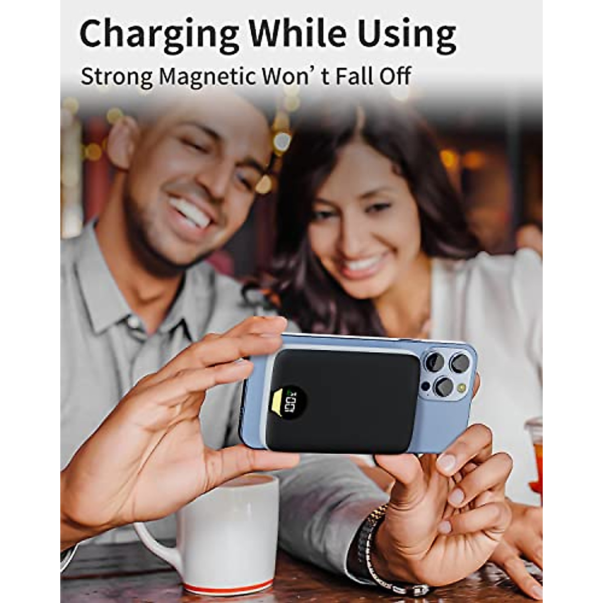 Mag-Safe Battery Pack for Apple,10000mAh Mag-Safe Power Bank,Mag-Safe Portable Charger,Magnetic Power Bank for iPhone,Magnetic Portable Charger Compatible for iPhone 14/13/12 Mini/Pro/Pro Max Black