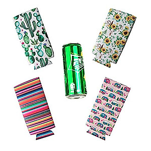 HaiMay 10 Pieces Slim Beer Can Sleeves /Cooler Covers Fit for 12oz Slim Energy Drink Beer Cans, Fashion Styles
