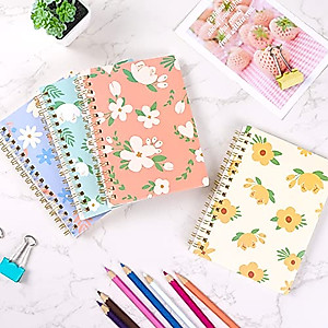 EOOUT 4 Pack Mini Spiral Notebook, A6 Cute Pocket Notebooks, Aesthetic Notebook, Small Journal Ruled Memo Notepad for School for Women for Travel for Kids