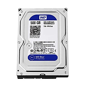 WD Blue 500GB Desktop Hard Disk Drive - 7200 RPM Class SATA 6Gb/s 32MB Cache 3.5 Inch - WD5000AZLX