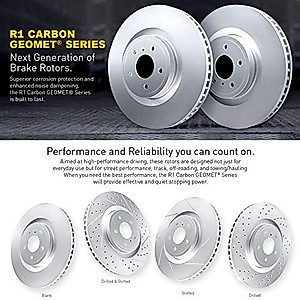 R1 Concepts Front Brakes and Rotors Kit |Front Brake Pads| Brake Rotors and Pads| Optimum OEp Brake Pads and Rotors |Hardware and Sensor Kit |fits 2012-2017 Audi A6, A6 Quattro, Q5, S4, S5