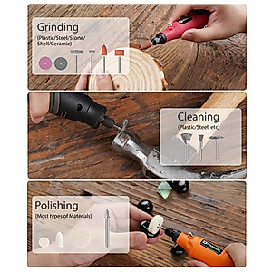 HARDELL Rotary Tool Accessories, 227pcs Power Rotary Tool Accessories Kit, 1/8"(3.2mm) Diameter Shanks, Universal Fitment for Easy Cutting, Polishing, Sanding, Carving, Grinding(Orange)