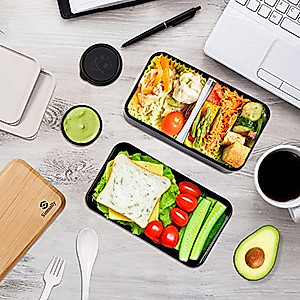 Bento Box Adult Lunch Box,Lunch Box with Compartments(47oz),Stackable Adults Bento Lunch Box,Rectangle Lunchable Food Container with Utensil Set,Salad Box,Leak-Proof Lunchbox,Microwave/Dishwasher Safe