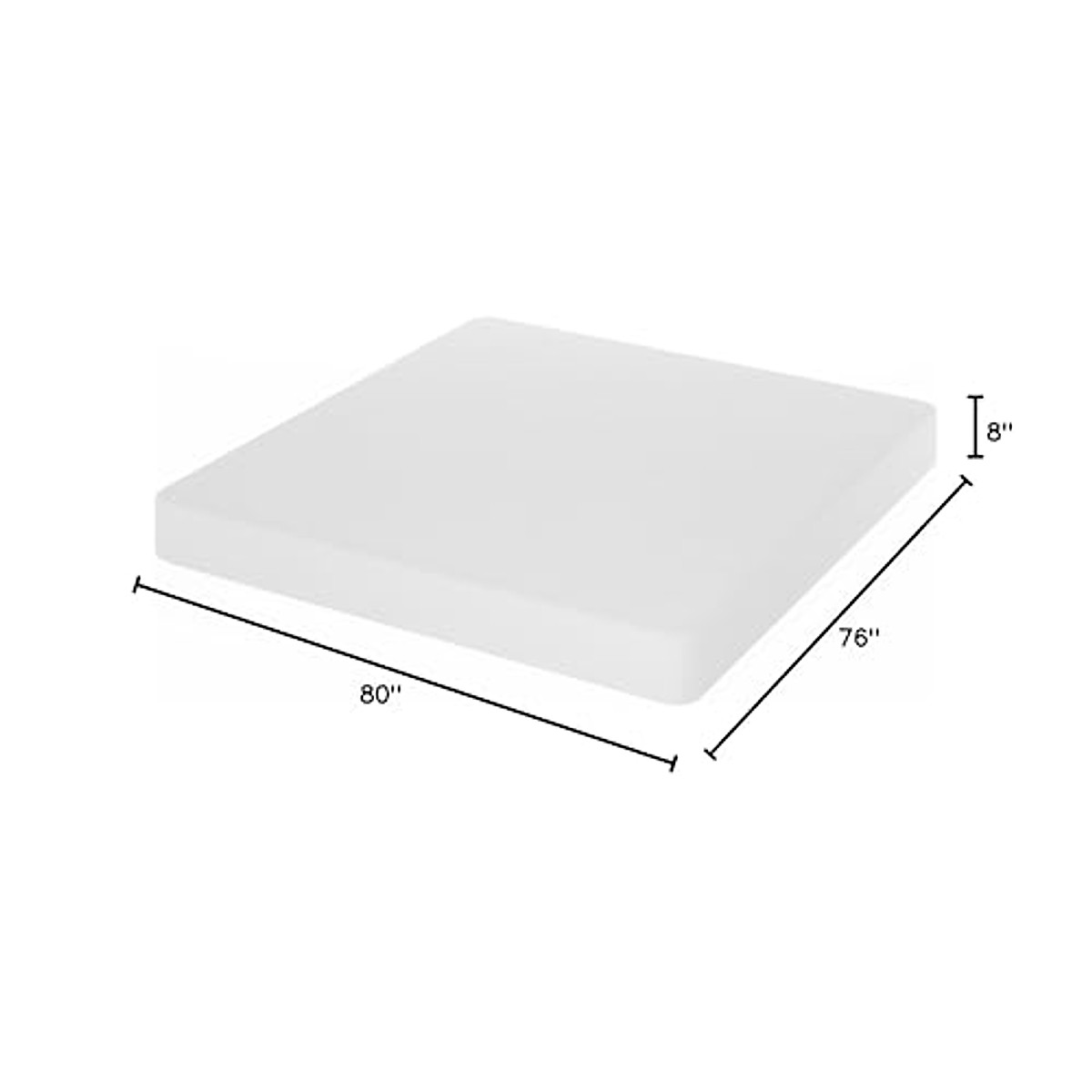 Furinno Tidur Cooling Gel Memory Foam Mattress, 8 Inch, King, White