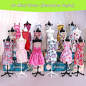 Doll Clothes and Accessories 39 Pack, 2023 Newest Unique & Fashion Forest Fairy Dress for Dolls, 10 Fairy Dress, 10 Mini Dress and 9 Accessories, 10 Shoes