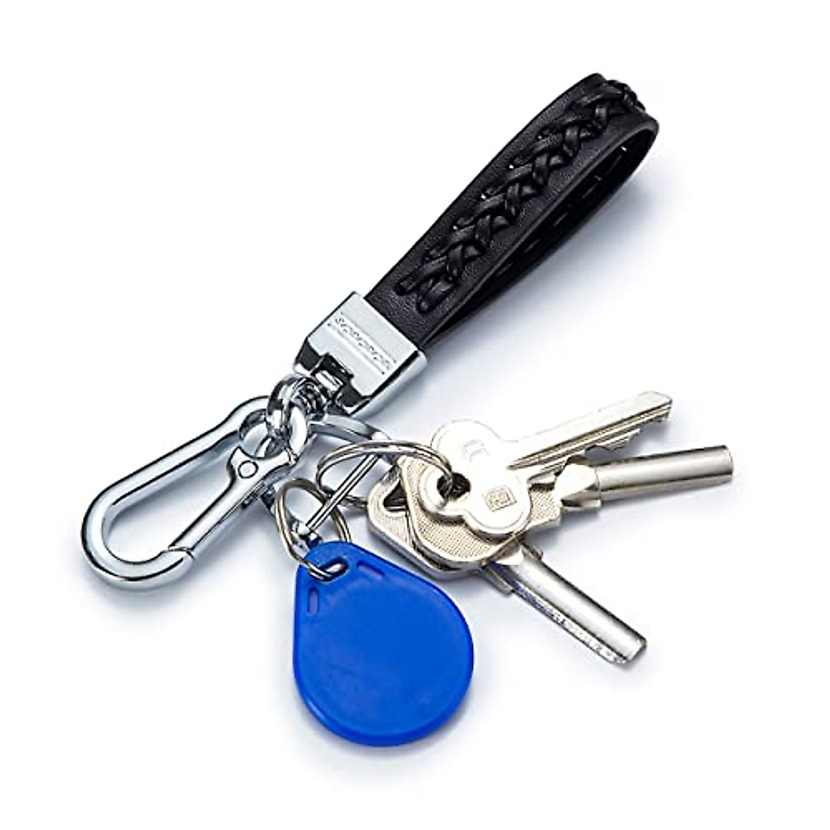 Universal Men & Women PU Leather Keychain Accessories Metal Car Key Chain Ring, purple