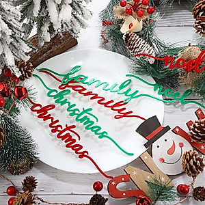 Maitys 18 Pieces Merry Christmas Wooden Cutout Red Xmas Sign Letter Plate Ornaments Rustic Merry Sign Wooden Cutout Believe Joyful Merry Peace Noel Jolly Plates Ornament for Home Christmas