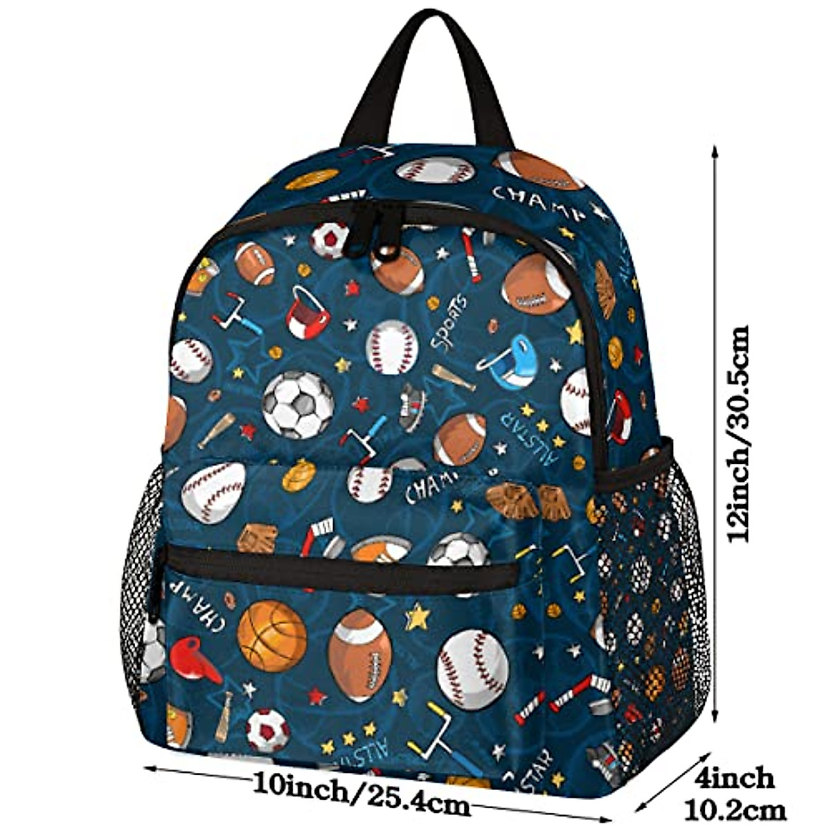 OSAM SPACE Sports Ball Backpack for Boy Basketball Football Small Backpack 12 Inche for Kids,Toddler Backpack with Chest Strap