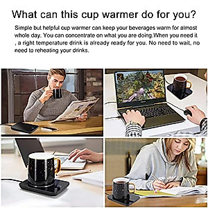 Misby Coffee Warmer for Desk with Auto Shut Off Coffee Mug Warmer,Beverage Cup Warmer for Desk Home Office Use, Coffee Gifts （Black）