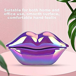 Lips Design Landline Telephone, Clear Sound Support Number Storage Electroplate Desktop Wired Phone, Mouth Lip Shape Telephone for Home Hotel Office Decor, Novelty Gift