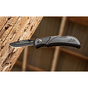 OUTDOOR EDGE Razor EDC Lite Folding Pocket Knife with Clip | Compact 2.5” Replaceable Blade Knife with RazorSafe Blades | Perfect Small Knife for Men, Women, Work & Camping (Black, 2 Black Blades)