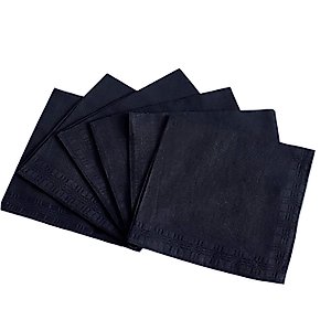 RDS HANKYTEX Men's Handkerchiefs,100% Soft Cotton,Black Hankie,Pack of 6