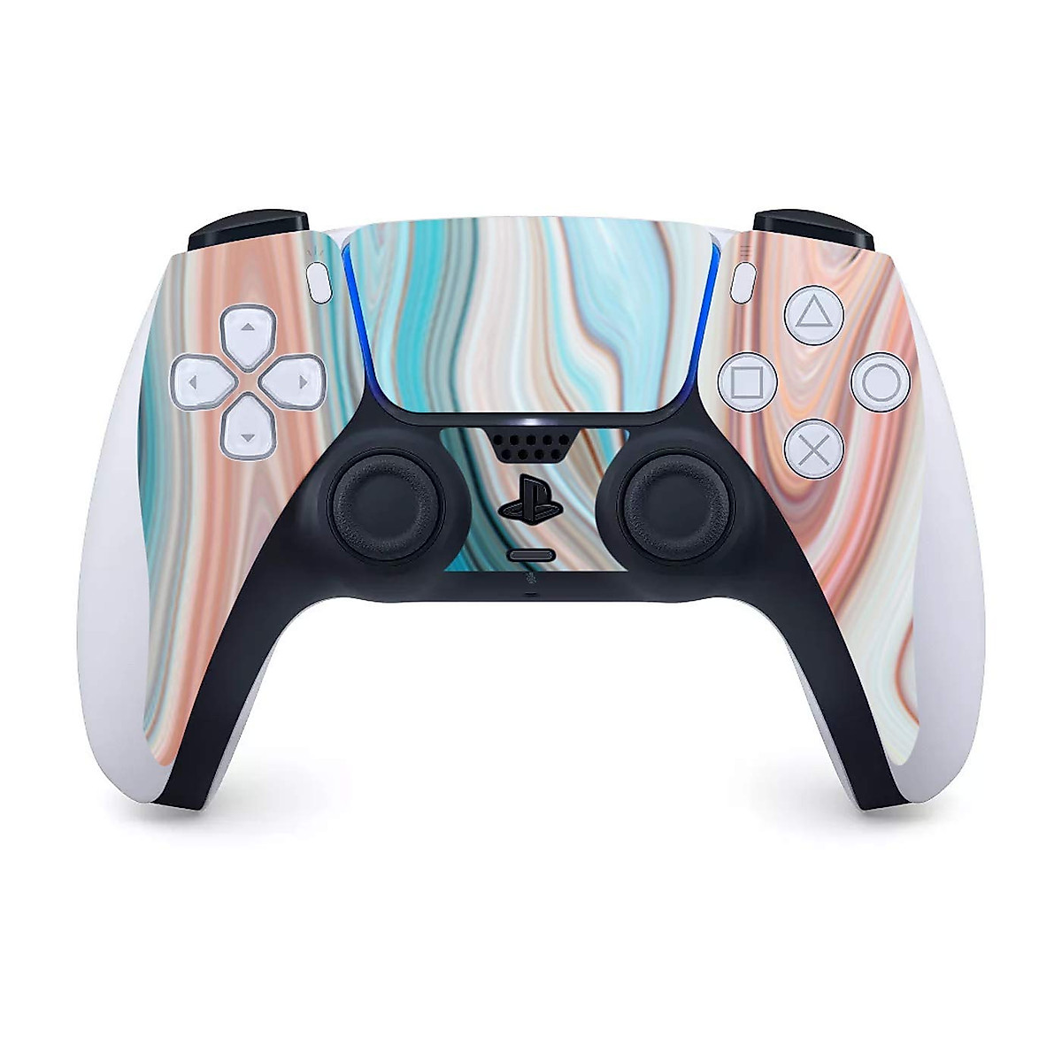 ITS A SKIN Skins Compatible with Sony Playstation 5 Console Disc Edition - Protective Decal Overlay stickers wrap cover - Teal Blue Brown Geode Stone Marble