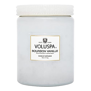 Voluspa Bourbon Vanille Candle | Large Glass Jar | 18 Oz | 100 Hour Burn Time | All Natural Wicks and Coconut Wax for Clean Burning | Vegan