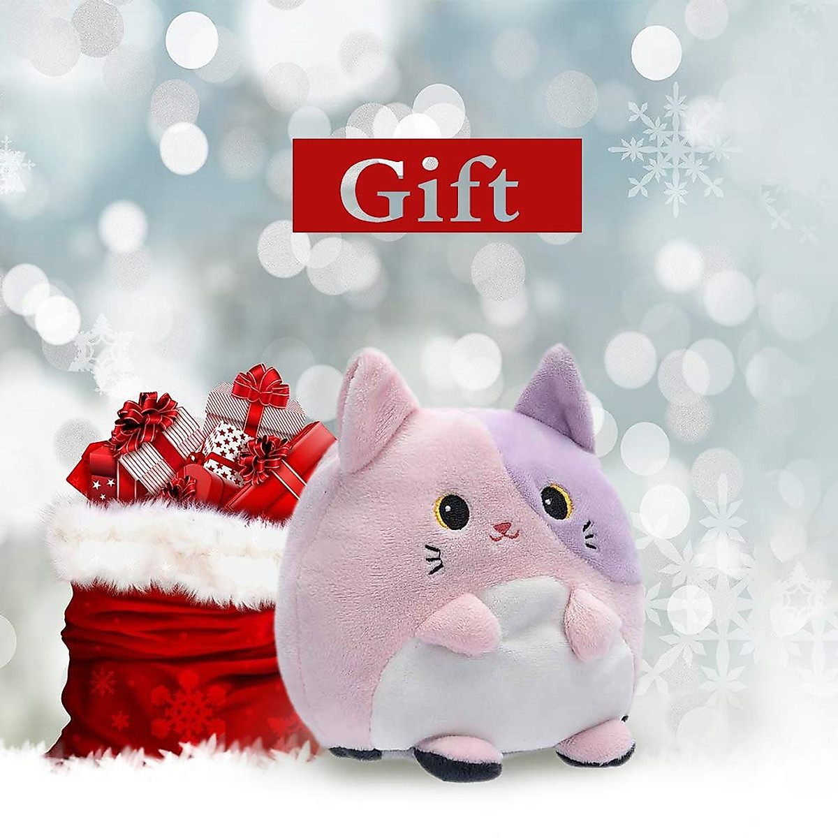 ciaobaby Cat Stuffed Animals, Reversible Plush, 6" Cat Plushie for Girl Boy Adult Kids