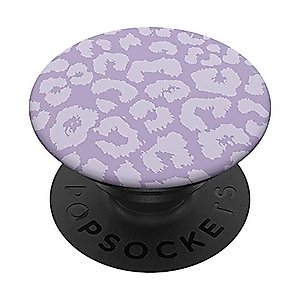 Lavender pale purple Leopard Cheetah Animal Women Girls Cute PopSockets PopGrip: Swappable Grip for Phones & Tablets