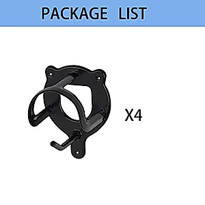 Fortunemee 4 PCS Horse Bridle Rack, Wall Mount Bridle Bracket Bridle Hooks, Horse Tack Storage Halter Hanger, Black Metal Bridle Holder with Expansion Tubes and Screws
