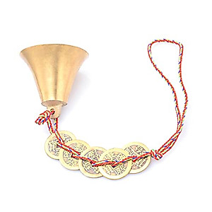 Yutoner Chinese Feng Shui Bell for Wealth and Safe, Pendant Coins for Peace and Success,Feng Shui Element, Good Luck Car Door Hanging Pendant Chime (Copper)
