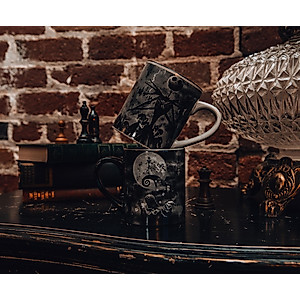 Disney The Nightmare Before Christmas Stormy Night Ceramic Mugs, Set of 2 | BPA-Free Small Coffee Cups