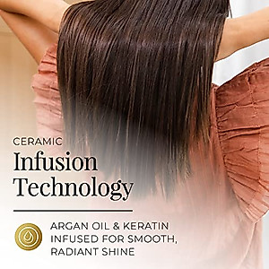 REMINGTON SHINE THERAPY Argan Oil & Keratin Infused Straightening Brush / Heated Styling Brush / Paddle Brush