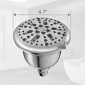 Cobbe High Pressure Shower Head with 7 Spray Modes and Filters - Removes Chlorine and Harmful Substances from Hard Water (Chrome)