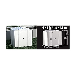 Arrow Shed Classic 6' x 5' Outdoor Padlockable Steel Storage Shed Building