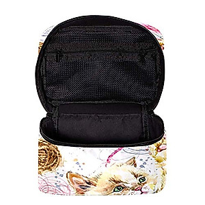 Cute Paint Cat With Dime Women Portable Travel Accessories with Mesh Pocket Makeup Cosmetic Bags Storage Organizer Multifunction Case