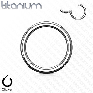 FIFTH CUE Grade 23 Solid Titanium Hinged Seamless Septum Nose Ear Cartilage Clicker Ring