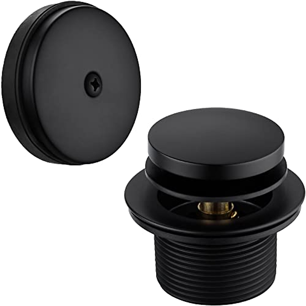 BESTILL Tip-Toe Bathtub Drain Kit and Overflow Plate, Matte Black