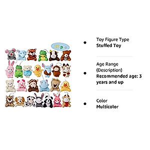 Juegoal 26 Pack Mini Animal Plush Toy Set, Cute Small Stuffed Animal Keychain Set, Goodie Bag Fillers, Carnival Prizes for Kids, Assortment Kids Valentine Gift Easter Egg Filter Party Favors