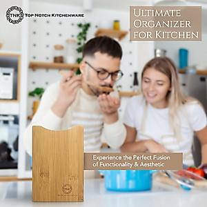 Bamboo Utensil Holder or Caddy for Kitchen Tools. Perfect Organizer for Stainless Steel, Ceramic, or Bamboo Spatulas, Spoons, and Flatware. Quality Home Collection