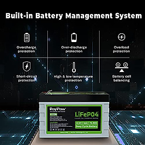 12V 6Ah LiFePO4 Lithium Battery, RoyPow 12V 6Ah LiFePO4 Battery 3500 Cycles 12V Deep Cycle LiFePO4 Battery with Low-Temperature Cut-Off, 9 Amp Discharge Rate for Power Wheel, Scooters, Fish Finders