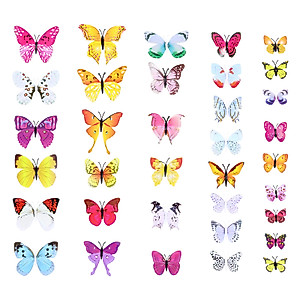 36 PCS Butterfly Wall Decals, Colorful 3D Butterflies Decor with Magnets Removable Mural Stickers Butterfly Decorations for Home Room Bedroom Kitchen Fridge Doors