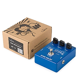Caline Echo Delay Guitar Effects Pedal Time Space Bass Distortion True Bypass Blue CP-17