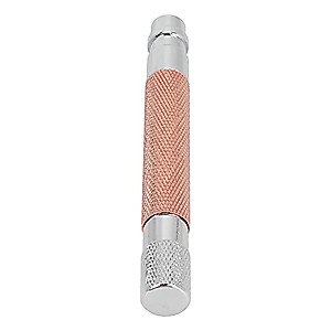 Razors for Men, Men's Shaving Razor Old Fashioned Razor Handle Zinc Alloy Retro Long Handle Shave Tool Manual Safety Razor Shaving Anti Slip Design for Men Barbershop (copper)