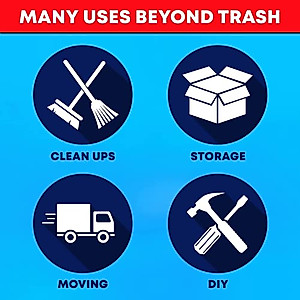 Vosyinm 33 Gallon Trash Bags, Black Extra Large Garbage Bags, Heavy Duty Trash Bags Thicken Garbage Bags 33 Gallon Lawn and Leaf Bags 32” x 40” (60 Count)